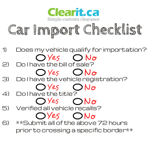 Importing a Car: Checklist